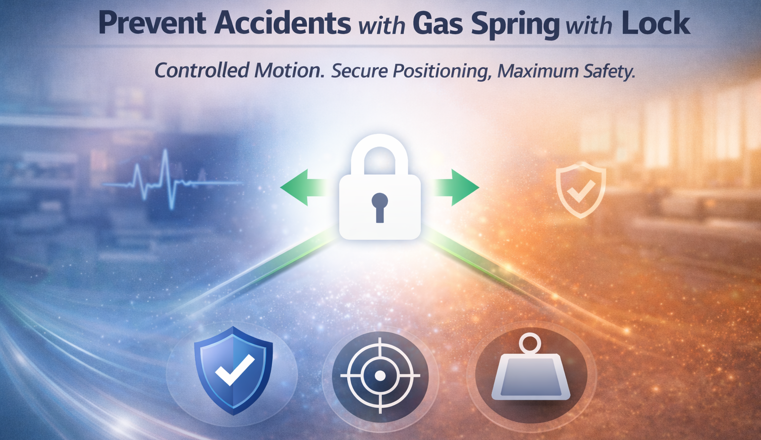 ASTAC Gas Spring with Lock for Furniture and Medical Use
